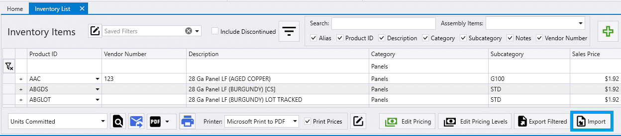 Inventory Import & Export – Paradigm ERP by Paragon – Documentation Inventory Import & Export – Paradigm ERP by Paragon – Documentation